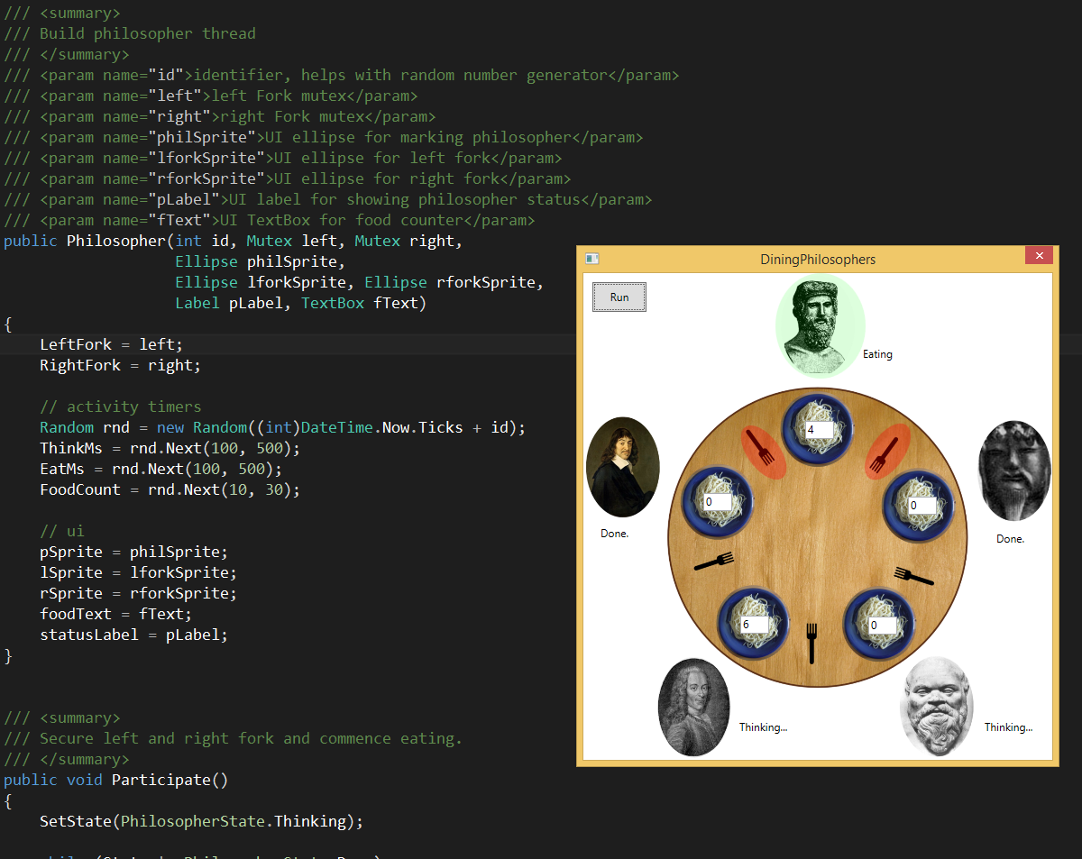 GitHub - vitalius/DiningPhilosophers: Dining Philosophers, C#, WPF ...