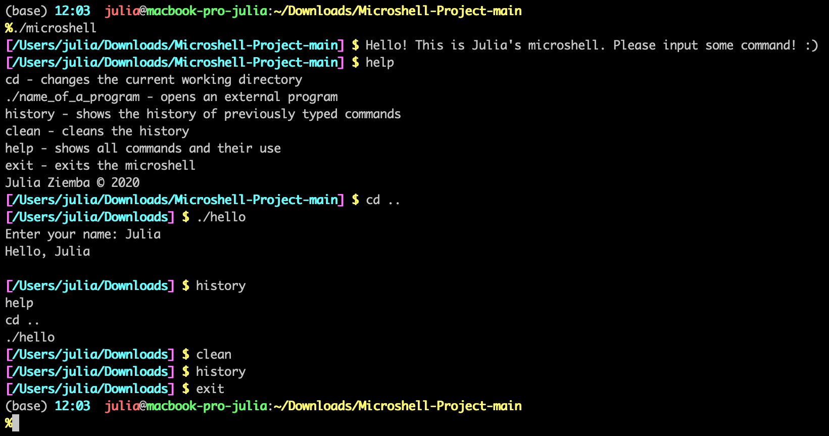 GitHub - xrvth/Microshell-Project: A simple microshell project in C ...